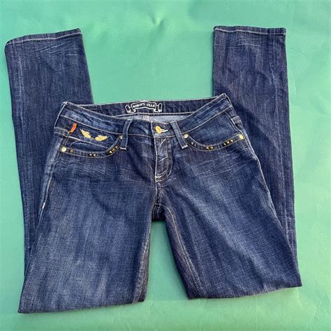 Dark Wash Blue Low Rise Jeans Robins Jean Depop