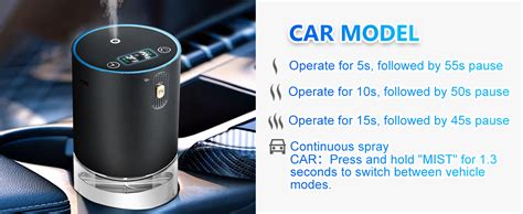 Waterless Diffuser For Essential Oils Smart Car Air Freshener With 3 Adjustable