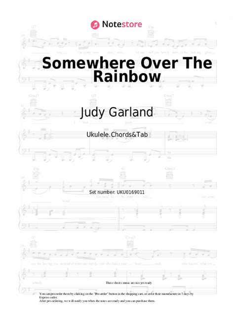 Judy Garland Somewhere Over The Rainbow Partituras De Ukelele En Note
