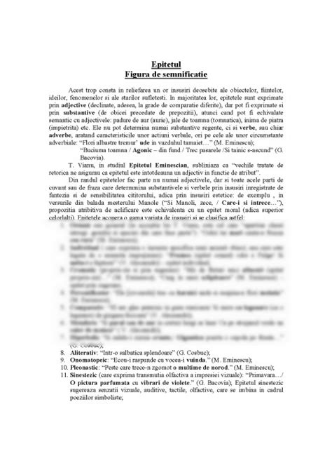 Referat Epitetul Figură De Semnificație 334125