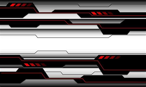 Abstract Red Black Circuit Cyber On White Design Modern Futuristic Technology Background Vector