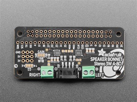Adafruit I2s 3w Stereo Speaker Bonnet For Raspberry Pi Mini Kit Id