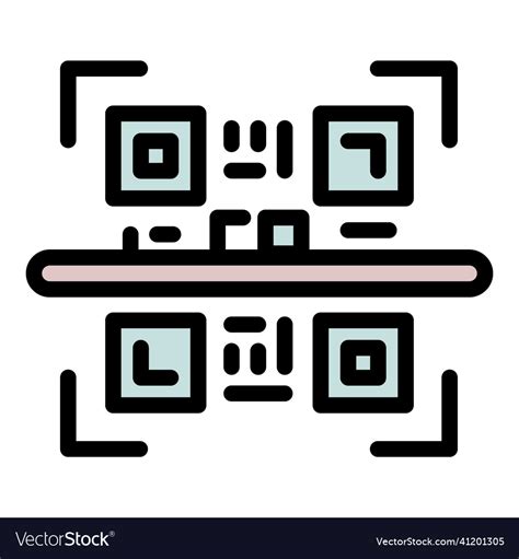 Online Qr Scan Icon Outline Mobile Code Royalty Free Vector