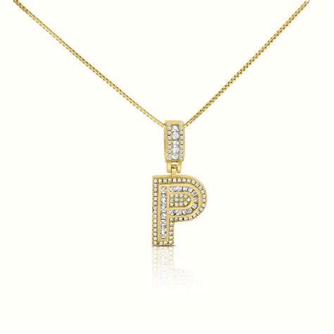 Womens Vermeil Diamond Initial Capital Letter Necklace Pendant The