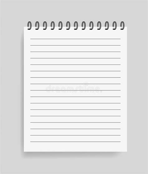 Realistic Notebook In Mockup Style Blank Notepad With Spiral Template