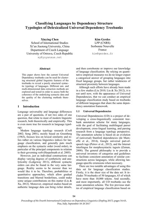 pdf classifying languages by dependency structure typologies of