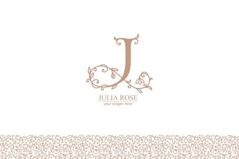 J Logo Letter J Monogram Style Floral Graphic By Wihal · Creative