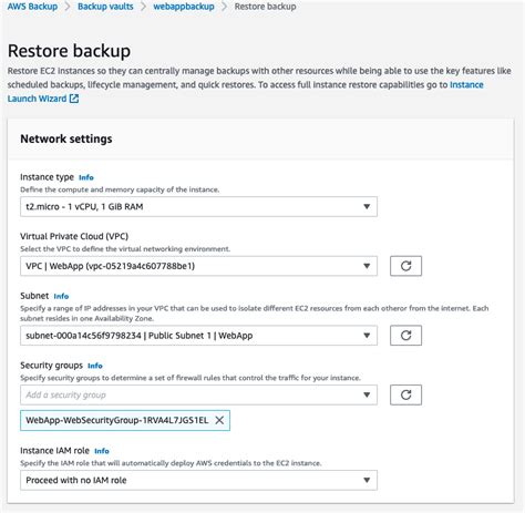 Amazon EC Backup And Restore Using AWS Backup Amazon Web Services