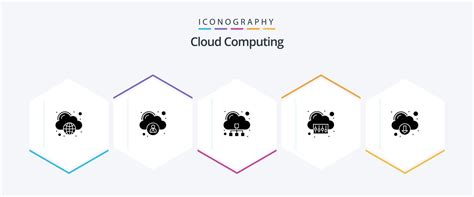 Cloud Computing 25 Glyph Icon Pack Including Technology Technology