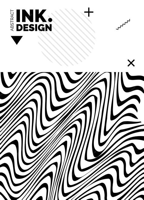 블랙 라인 포스터 템플릿 트렌디한 추상 물결 모양 배경 원활한 줄무늬 패턴 수직 변형된 선과 잔물결 기하학 광학 효과 섬유 및