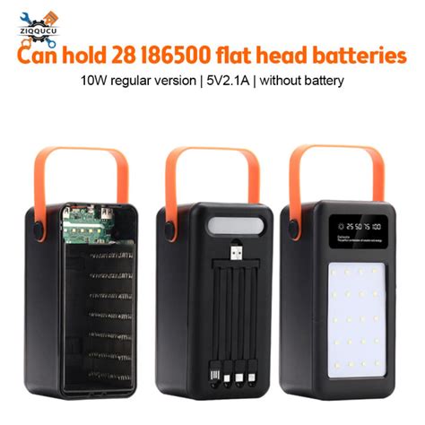 เคสพาวเวอร์แบงค์ Diy Ziqqucu 18650ตะเกียงตั้งแคมป์พร้อมไมโคร Type C สายชาร์จไม่มีการเชื่อม