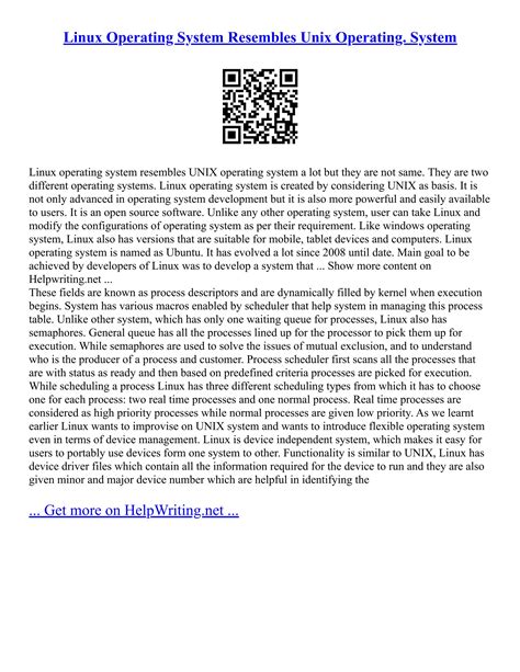 Linux Operating System Resembles Unix Operating System Pdf