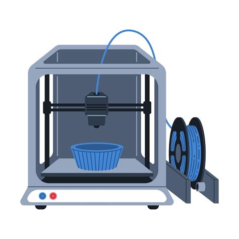 Premium Vector 3d Printing Concept Device Produced Object From Polymer Isolated Vector Flat