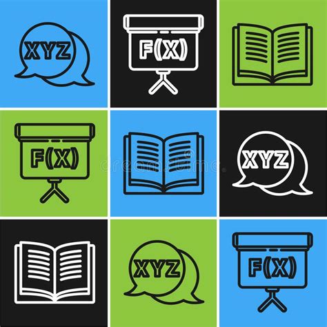 Set Line Calculator Equation Solution And Geometric Figure Cube Icon Stock Vector