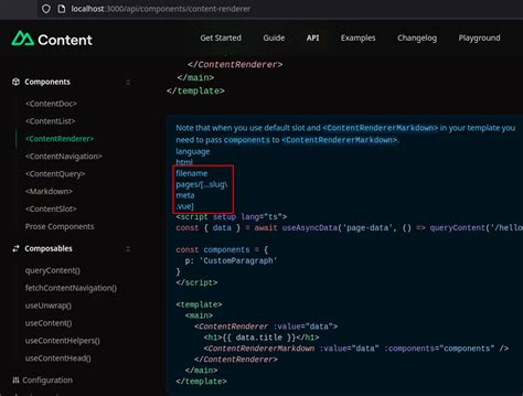 Escaped ` ` Not Working Outside The Playground · Issue 2201 · Nuxtcontent · Github