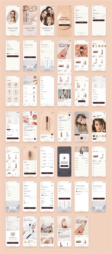 Paris Beauty App Ui Kit — Interface Market Mobile Ui Design App Ui