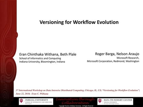 Versioning For Workflow Evolution Pptx