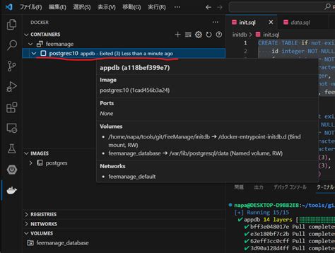 Dockerでpostgresqlを立ち上げたら、初期データが反映されなくて泣いちゃった