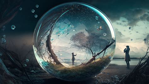 Wallpaper Ai Art Surreal Illustration World Bubbles Clouds
