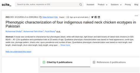 Phenotypic Characterization Of Four Indigenous Naked Neck Chicken Ecotypes In Pakistan