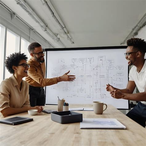 Brainstorming Of Diverse Team Corporate Coworkers Collaborating On A