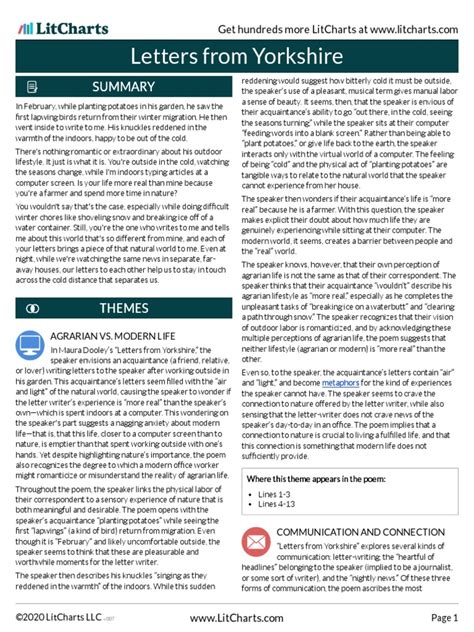 Letters From Yorkshire Litchart Download Free Pdf Poetry