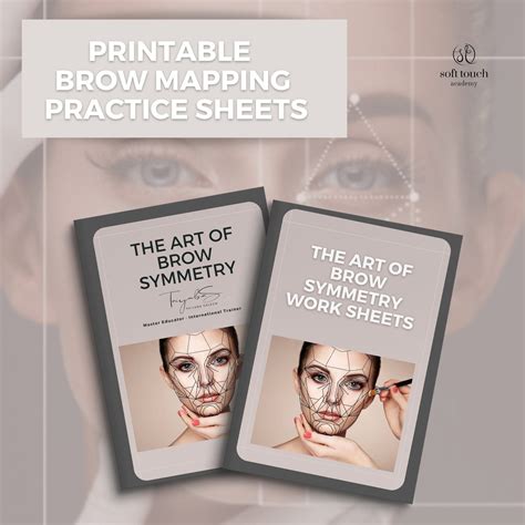 Eyebrow Mapping Practice Sheets Face Shape Guide Printables For School Microblading Training