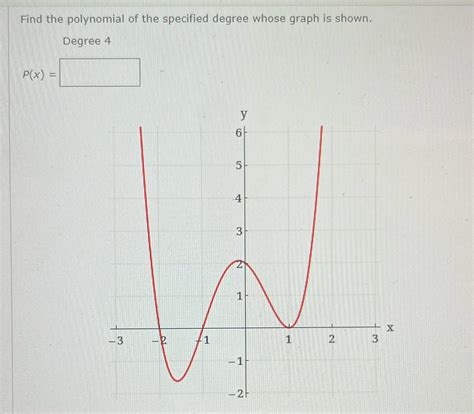 [solved] find the polynomial of the specified degree whose graph is