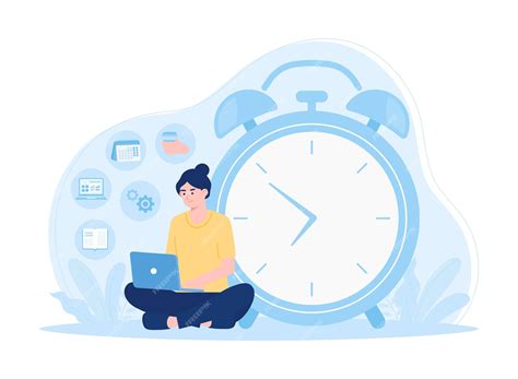 Trabajo Sobre La Ilustración Plana Del Concepto De Tendencia Temporal
