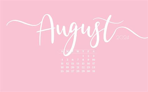 August Calendar Desktop Wallpaper Estel Janella