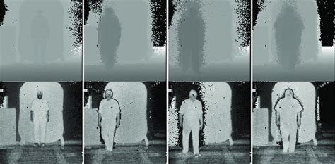 sample frames of lidar data the top and bottom rows show depth range