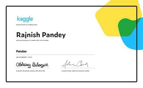 Rajnish Pandey Completed The Pandas Course On Kaggle