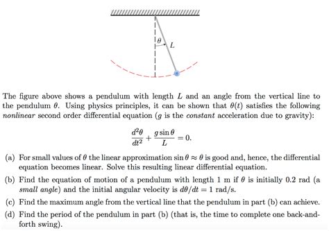 solved the figure above shows a pendulum with length l and