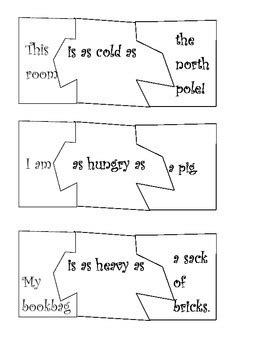 Simile Sort Figurative Language Game Similes And Metaphors By Deanna Cross