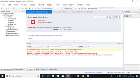 Error Appears While Trying To Replay A Script Uft One Discussions