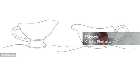 소스 그릇 하나의 연속 선 그리기 전통적인 육즙 뜨거운 저녁 식사를위한 조미료 주둥이를 곁들인 액체 달콤한 시럽을위한 요리 카페 음식 배달 사이트 및 레스토랑을위한 디자인