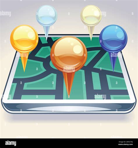 Gps Map Location Markers Vector Illustration Stock Vector Image And Art Alamy