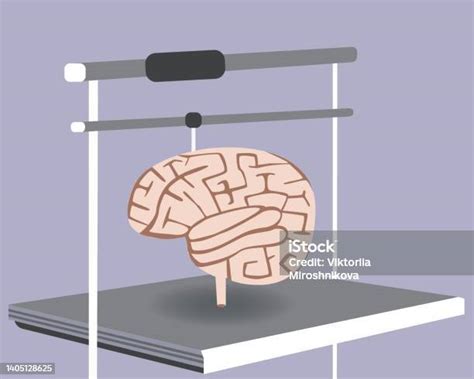 3d 프린터의 뇌 기관 플랫 벡터 스톡 일러스트레이션 의학 및 건강 관리 기술의 개념 3차원 인쇄에 대한 스톡 벡터 아트 및 기타 이미지 3차원 인쇄