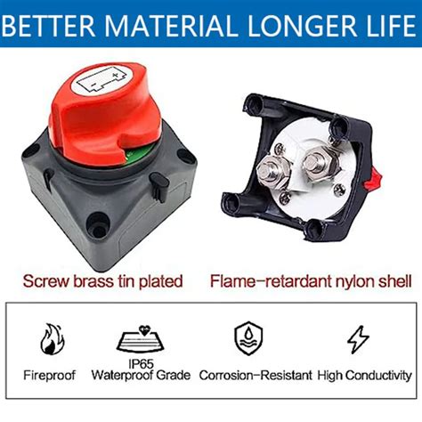 자동 배터리 분리 스위치 듀얼 배터리 질량 스위치 3 위치 차단 스위치 자동차 보트 12v 24v 해양 200a