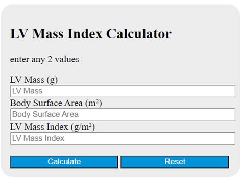 lv mass index calculator calculator academy