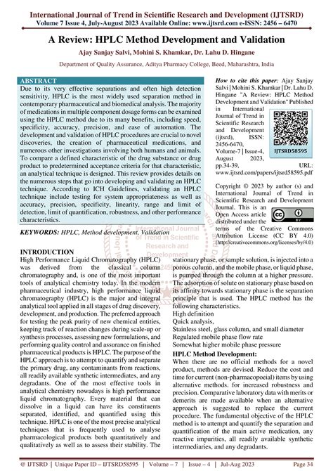 A Review Hplc Method Development And Validation Pdf