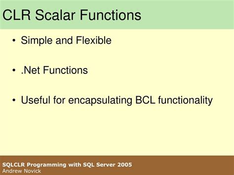 Ppt Sqlclr Programming With Sql Server 2005 Powerpoint Presentation Id6880838