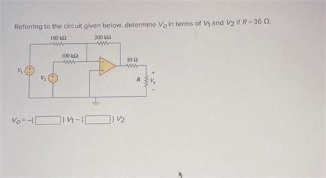 solved referring to the circuit given below determine v0 in