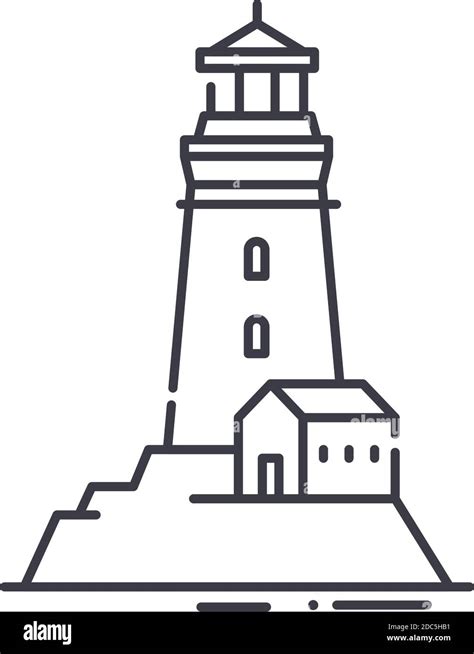 Lighthouse Building Icon Linear Isolated Illustration Thin Line Vector Web Design Sign