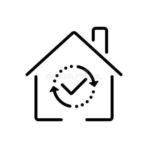 Smart Home Automation Icon With Check Mark And Circular Arrows Vector Outline Concept Of Daily