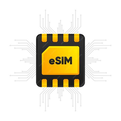Premium Vector Esim Modern Chip Mobile Device With A Chip Esim Embedded Virtual Sim Mobile