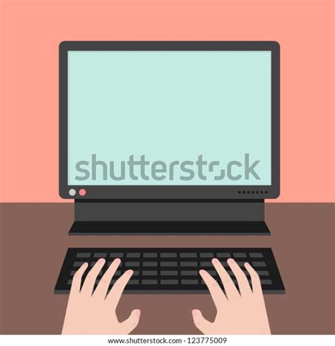 Man Typing On Computer Keyboard Stock Vector Royalty Free