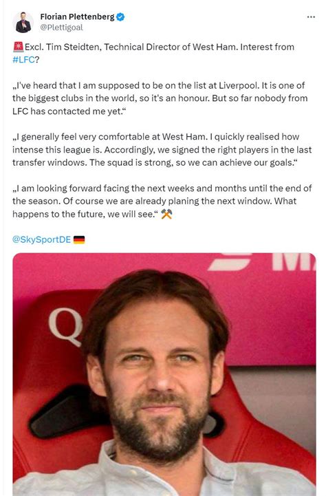 Steidten Invites Liverpool Offer West Ham News