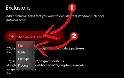 Microsoft Antivirus Windows 10 Defender False Positive How To Set Filefolder Exclusions