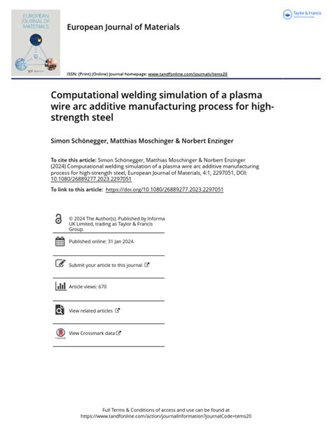 computational welding simulation of a plasma wire arc additive